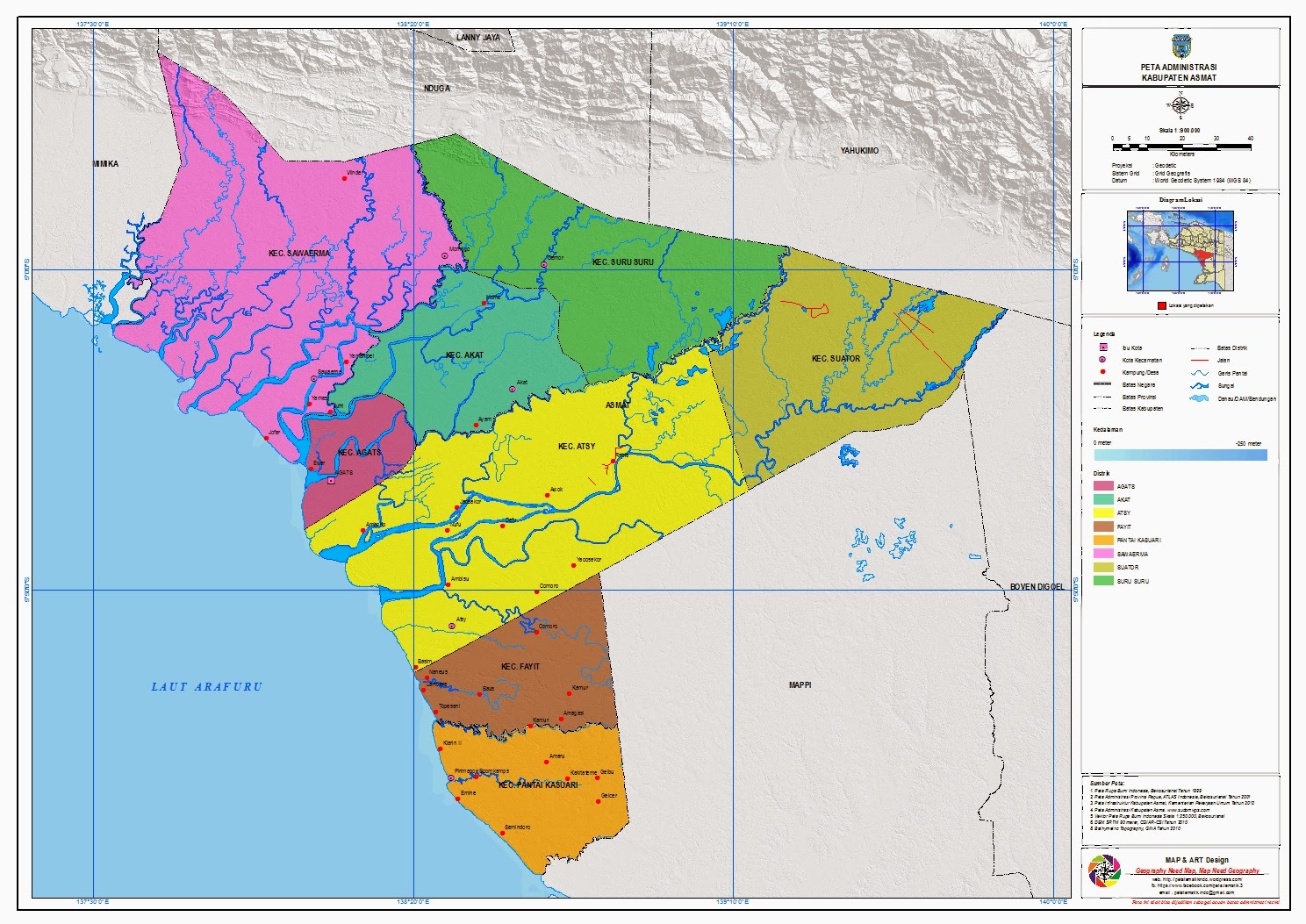 Peta Kota: Peta Kabupaten Asmat