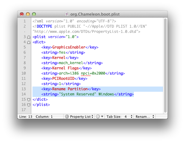 Rename partitions on your Hackintosh bootscreen