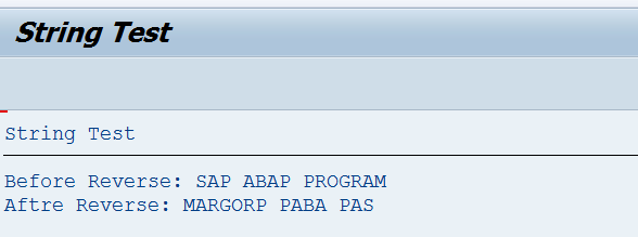 TECHSAP : String Function? Reverse TECHSAP : String Function? Reverse