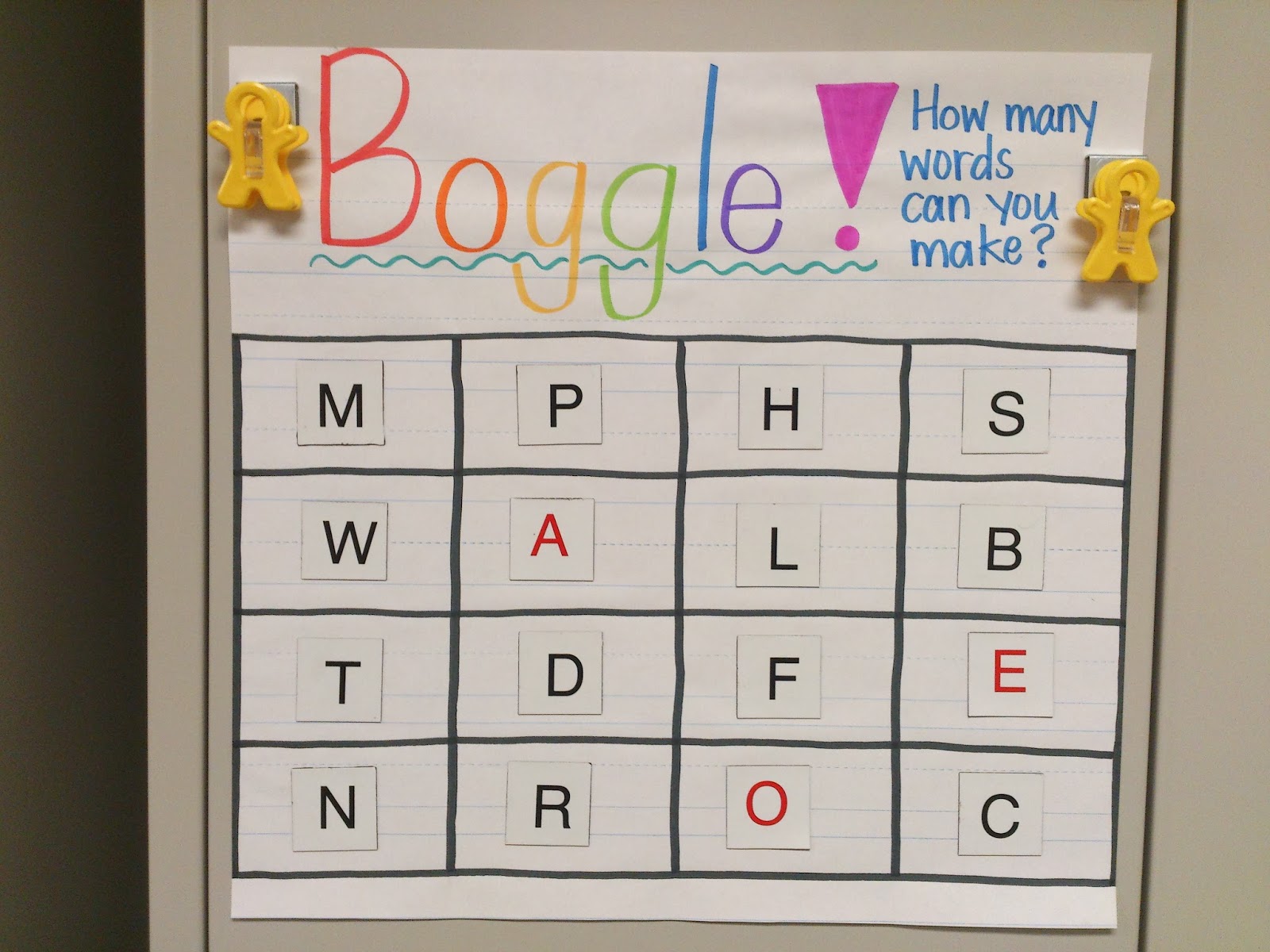 Mrs. Bonds' 1st Grade Class: Learning Words with Boggle