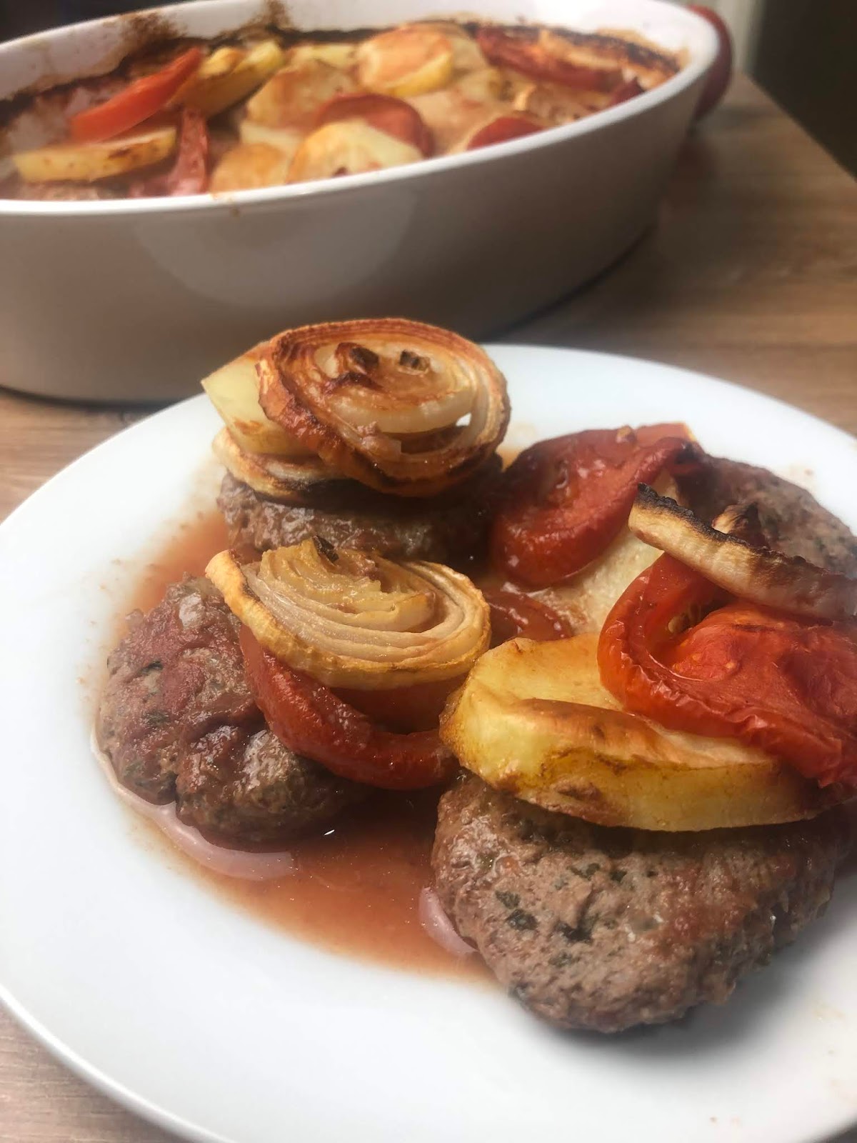 Kafta w batata or lebanese kafta and potatoes