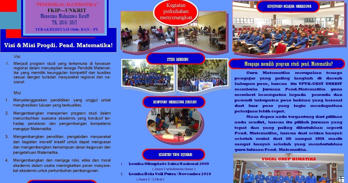 UNIVERSITAS KRISTEN TENTENA: BROSUR PEND.MATEMATIKA UNKRIT