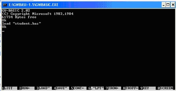 GWBASIC : To Load Program
