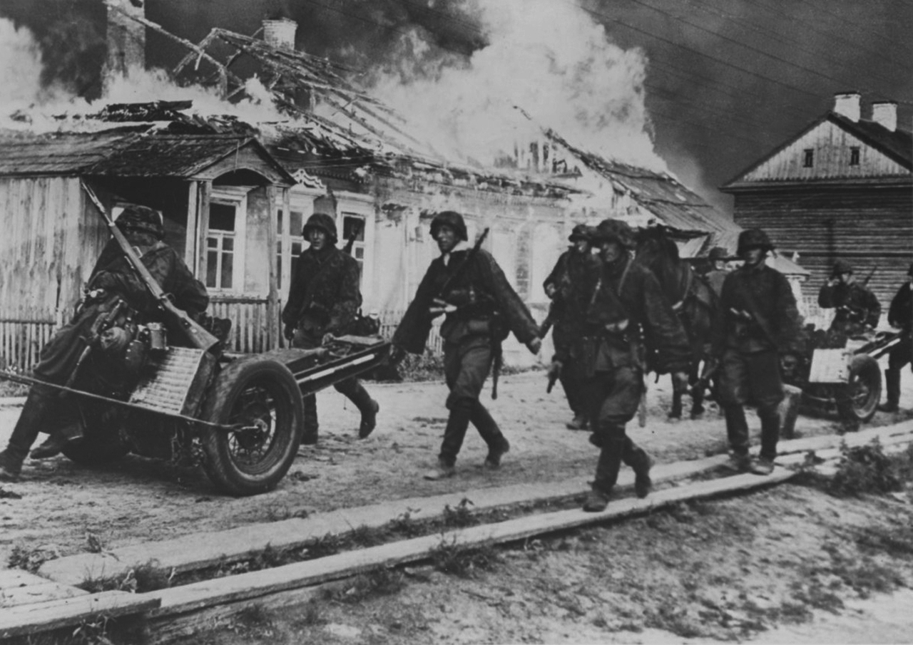 Men of Wehrmacht: Das Reich Soldiers Marching Through the Burning ...