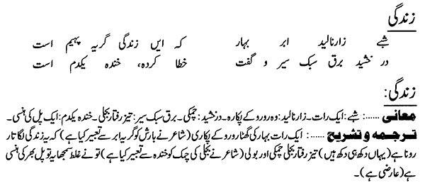 (Payam-e-Mashriq-017) Zindagi