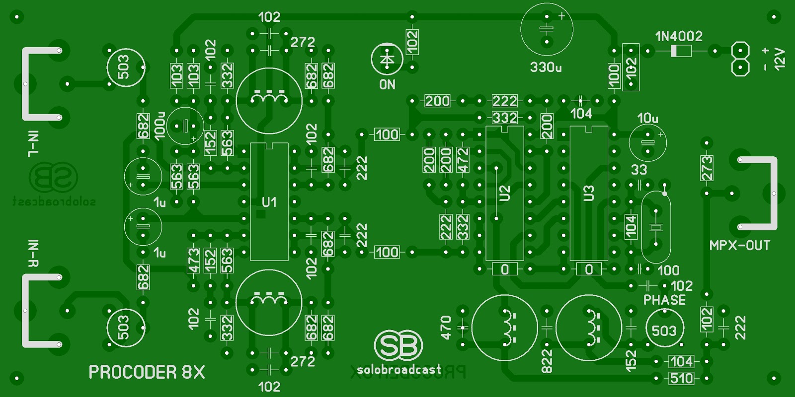 Desain PCB Gratis: Stereo Encoder 8X