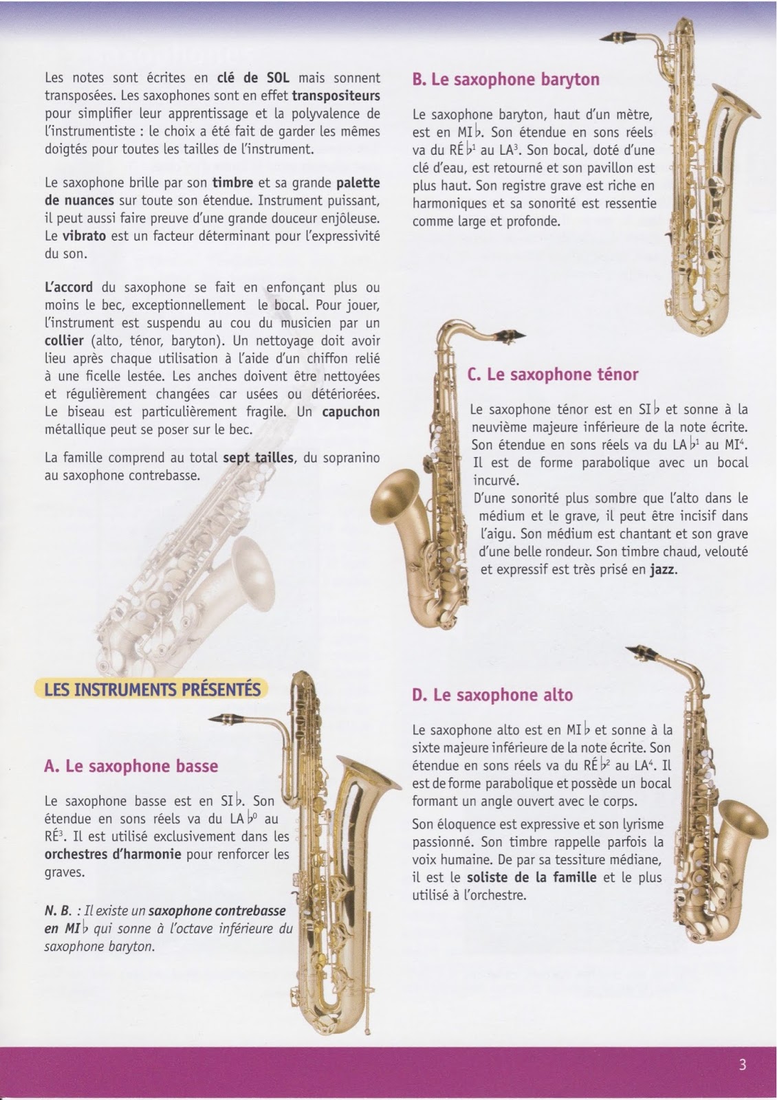 Les familles instrumentales