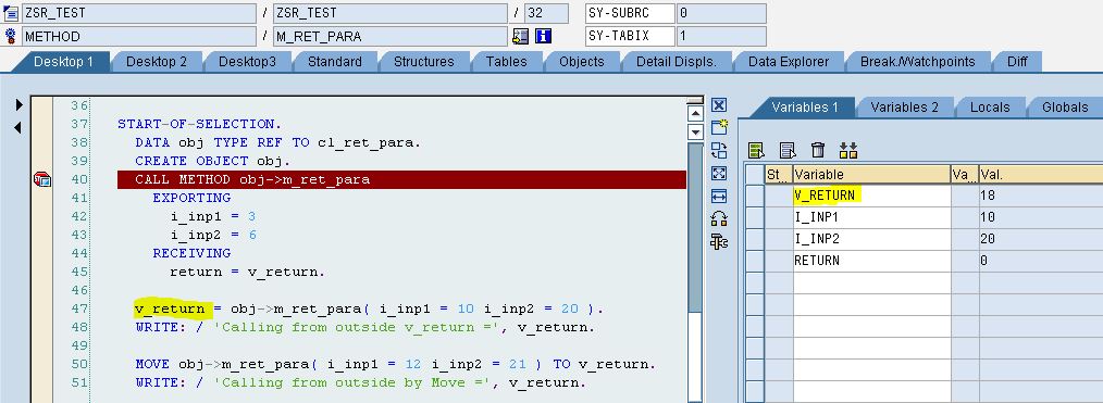 SAP ABAP 4 Tutorial: Returning Parameter of Method