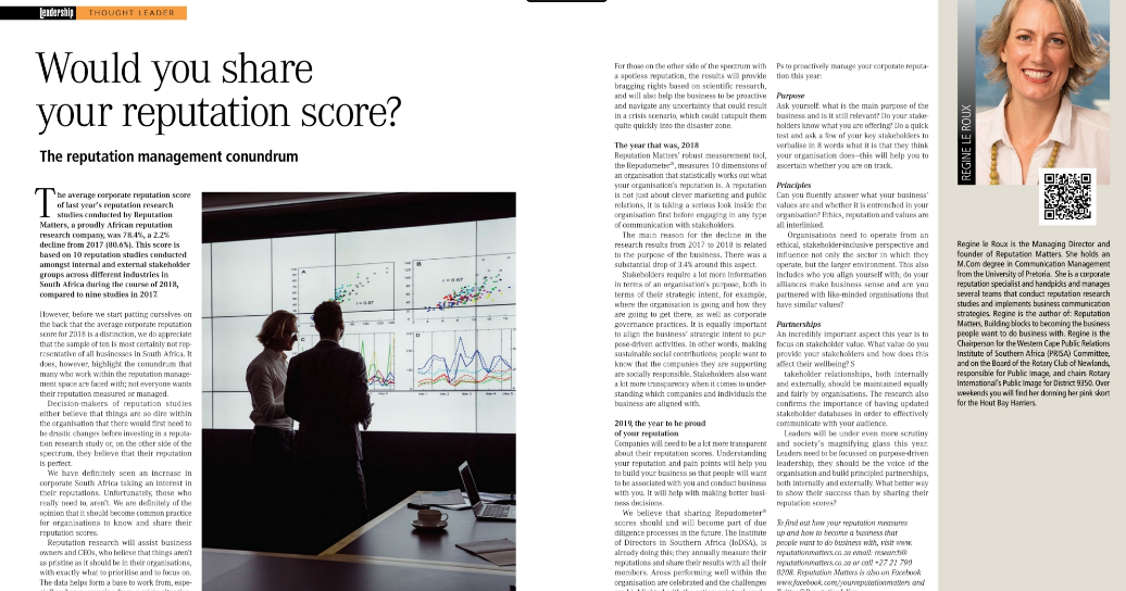 Businesswoman's Blog: Leadership Magazine article: Would you share your ...