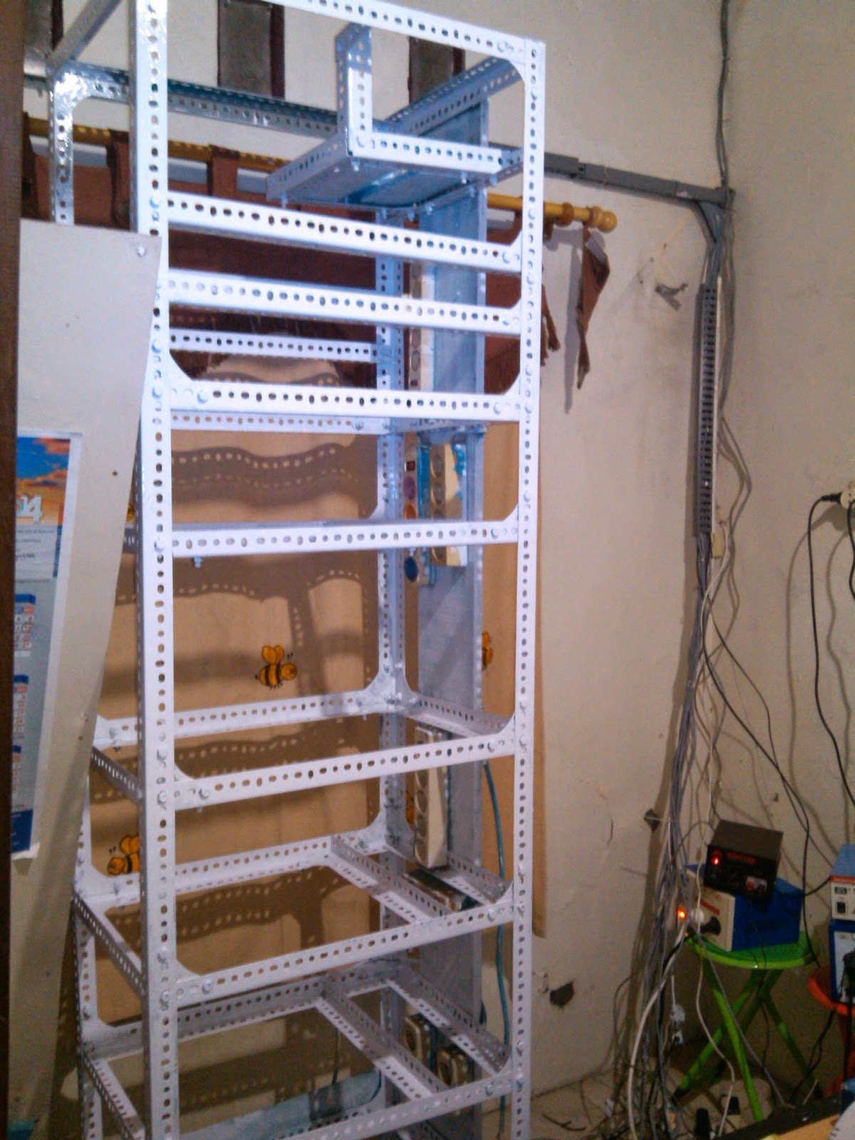 Pengecatan dan penataan kembali rak server PJK-Net