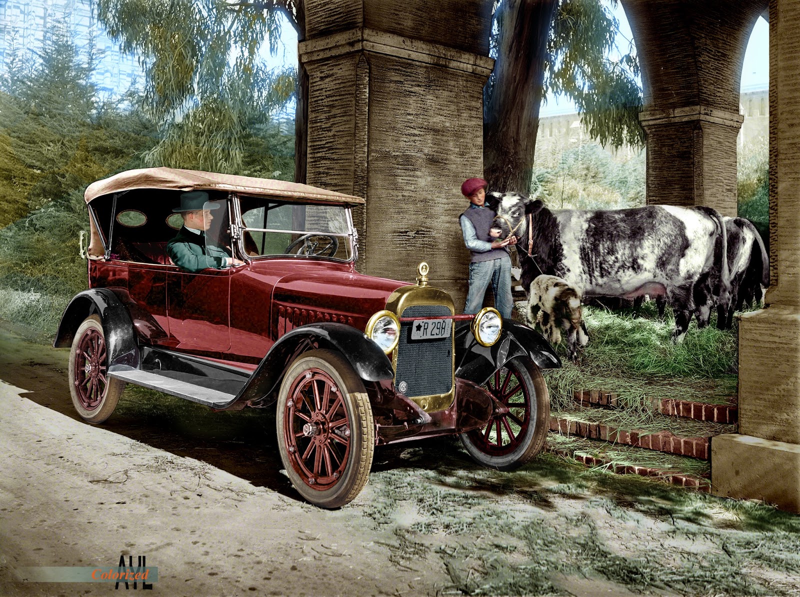 Colors for a Bygone Era: Colorized photo of a 1919 Chalmers Touring Car ...