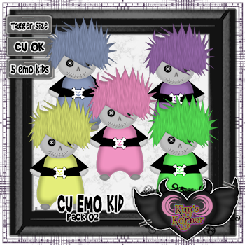 Digital Junque' Emporium: Kims Korner has NEW CU kit "Emo Kids Pack 02"