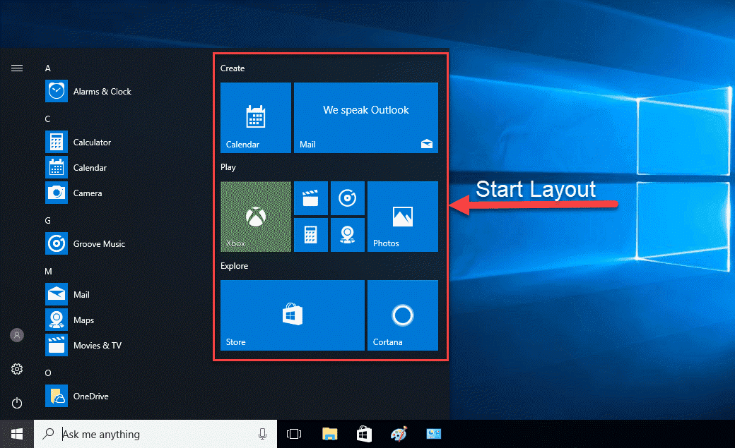 Hướng dẫn áp dụng Start layout khi rebuild Windows 10 version 1709