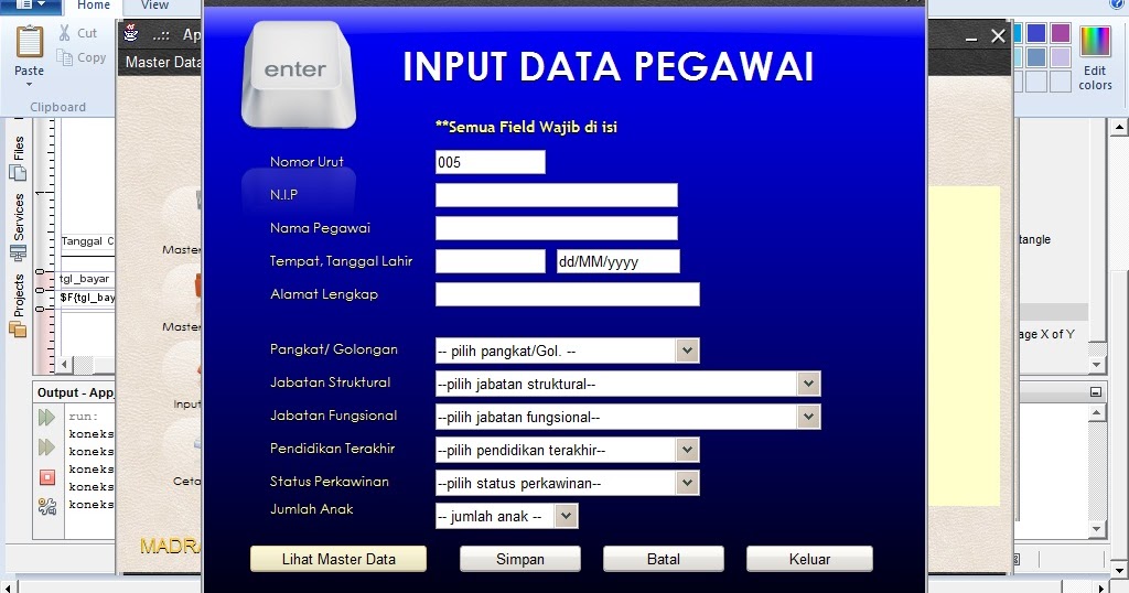 Source Code Aplikasi administrasi Penggajian pegawai Berbasis Java ~ Eka.ilaika Blog