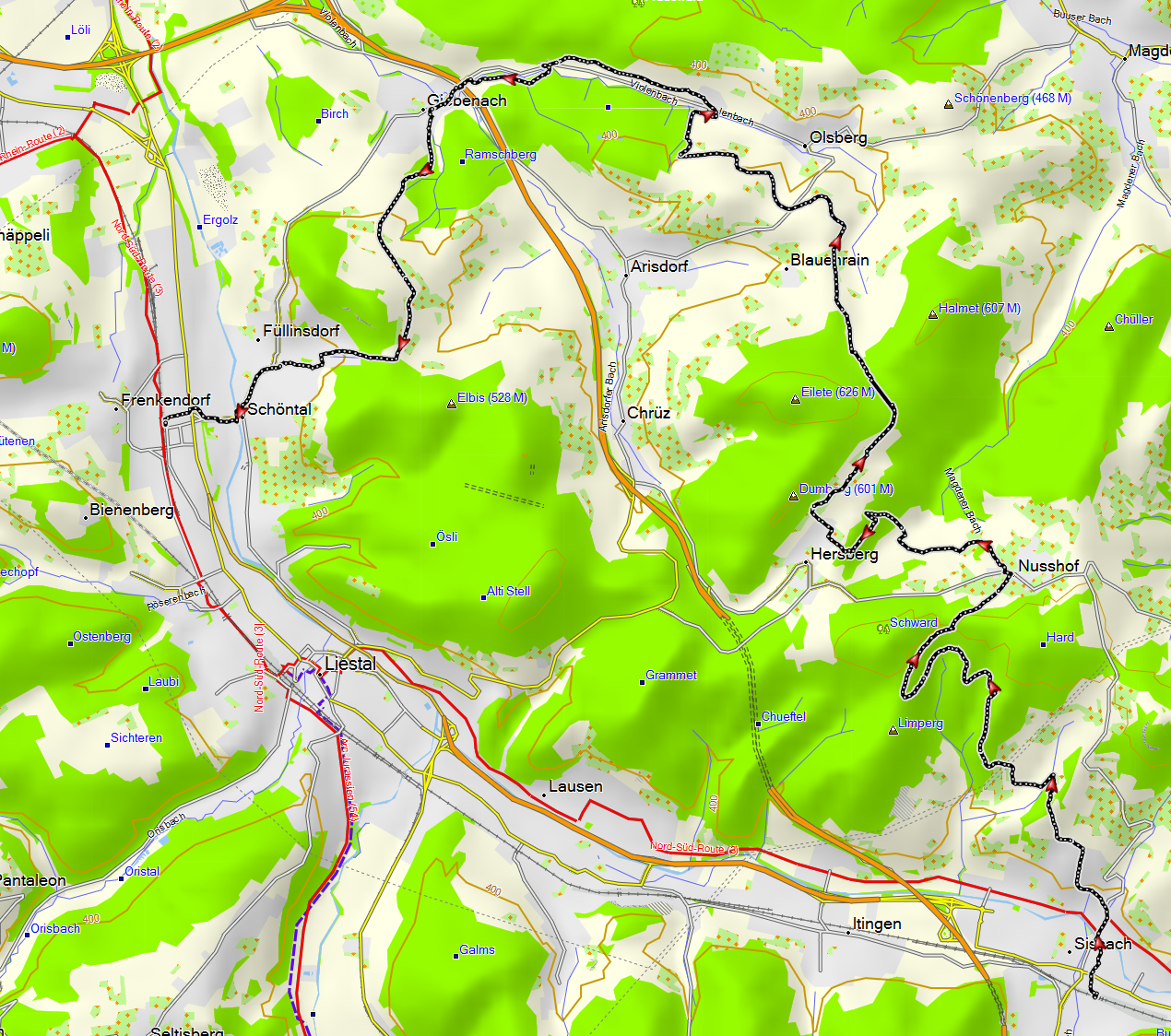 Projekt Gemeindewandern Schweiz: Wanderung Sissach-Frenkendorf