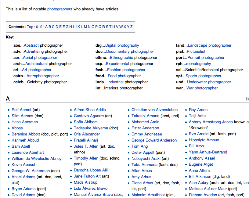 Jessica Belmont Photography: List of the photographers - wiki