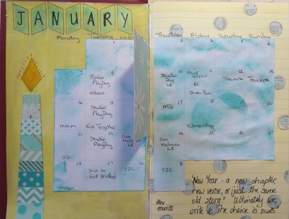 newly creative: A calendar page in my journal