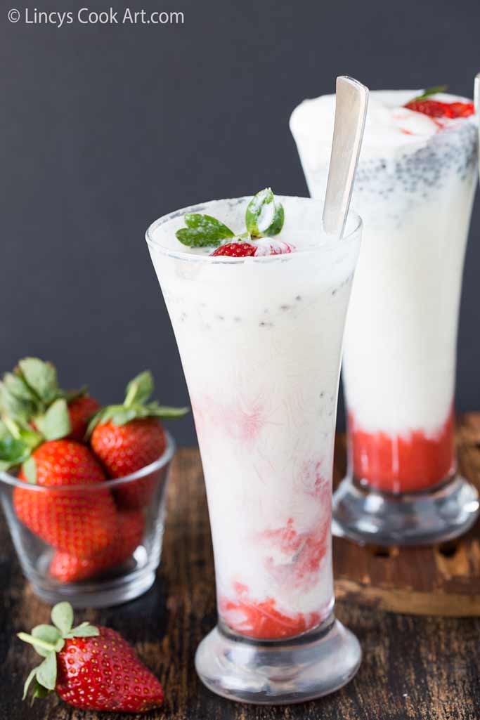 Strawberry Falooda ~ Lincy's Cook Art