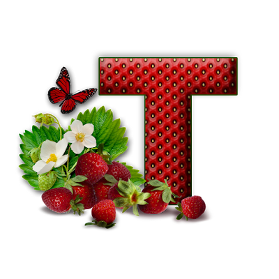 Iniciales Nombres y Más: Bello diseño de iniciales con fresas