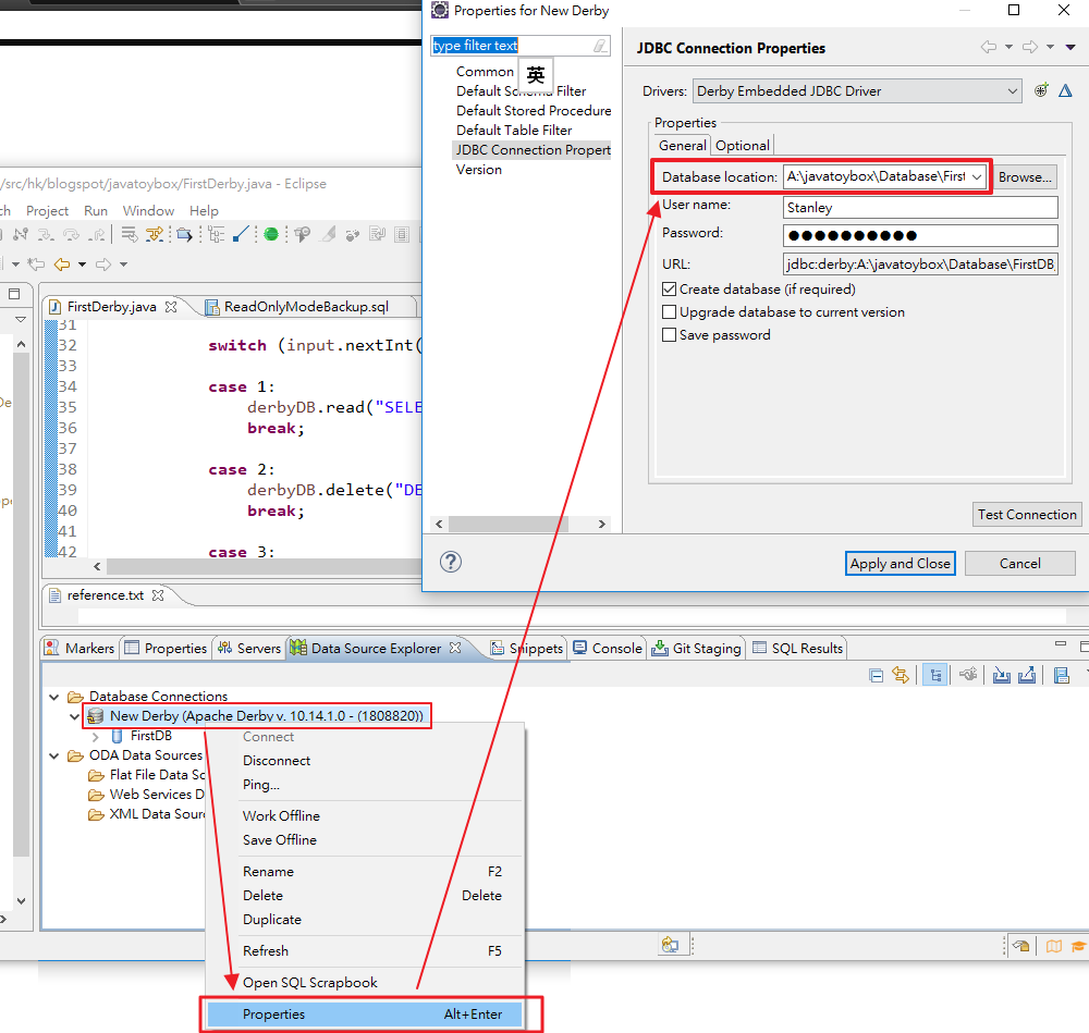 放棄思考: Eclipse 上使用 Java DB ( Apache Derby ) (PART 2 / 3 )