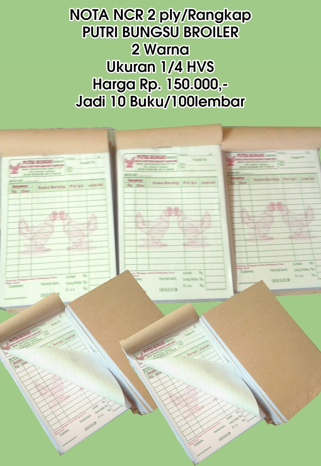 Cetak Nota 2 Warna Indramayu - Alfi Percetakan dan Digital Printing