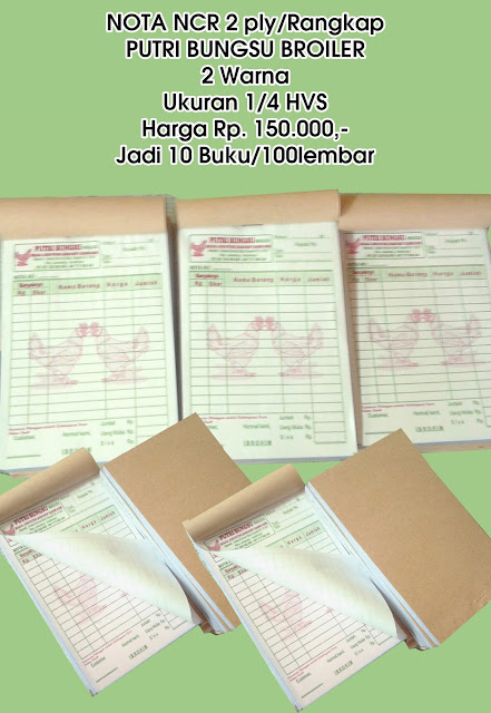 Cetak Nota 2 Warna Indramayu - Alfi Percetakan dan Digital Printing