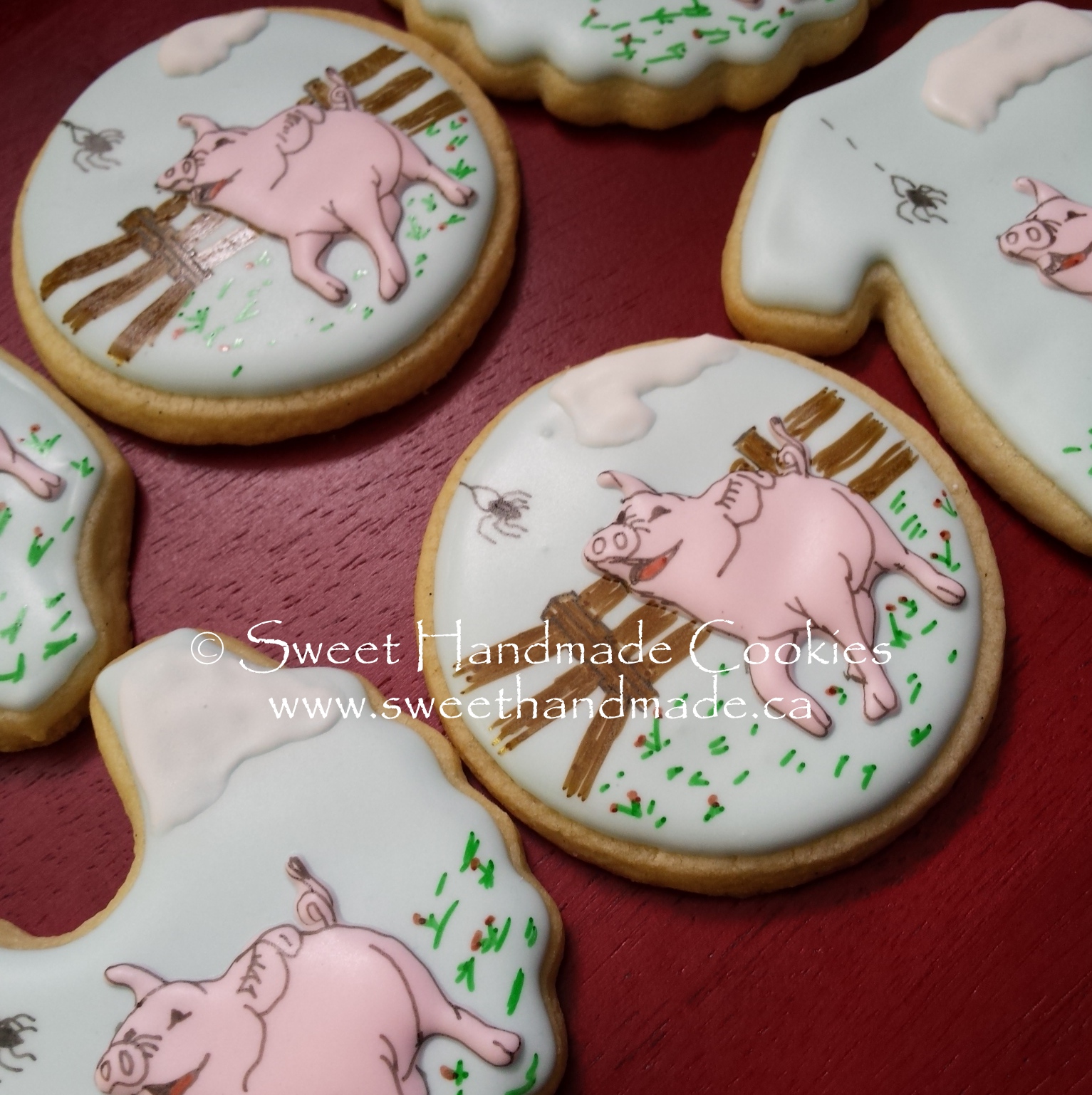 Sweet Handmade Cookies: Charlotte's Web Baby Shower Cookies