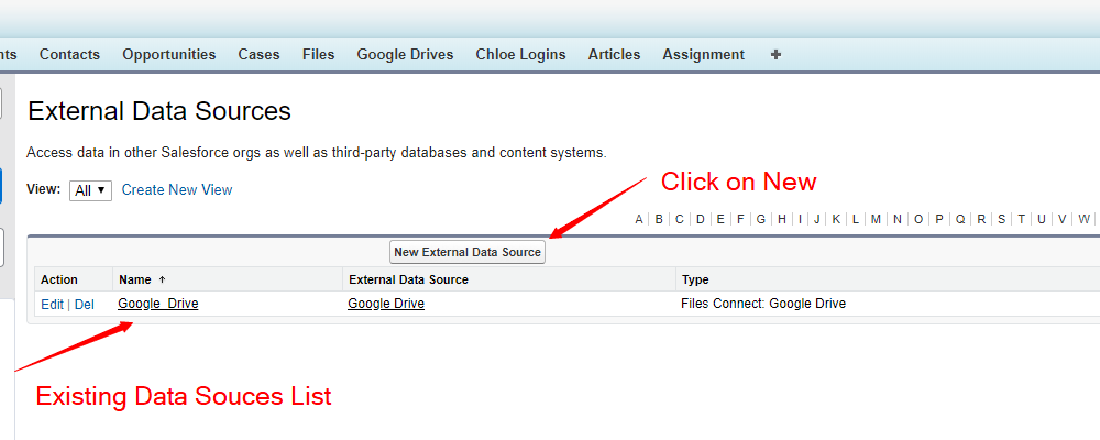 Setup External Data Source and External Objects, Like SAP, Google Drive ...