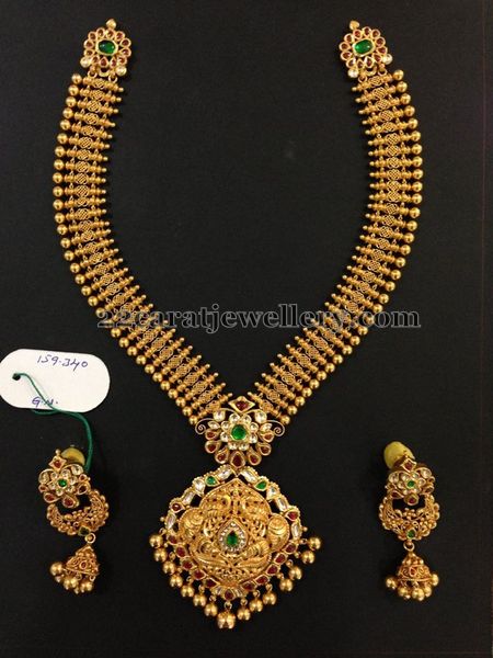 Trendy Antique Long Set 159 Grams - Jewellery Designs