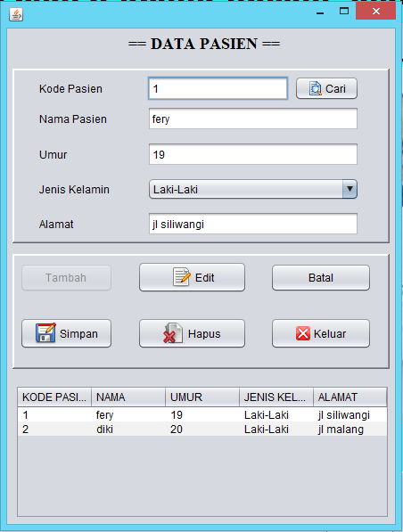 Aplikasi Rumah Sakit Menggunakan Java Netbeans dan Mysql (CRUD) - Teknologi IT
