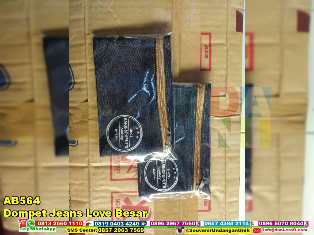 Dompet Jeans Love Besar | Souvenir Pernikahan
