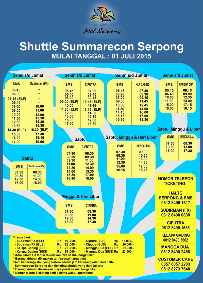 Paramount Land Serpong - Azhar: Jadwal Shuttle Summarecon Serpong Paramount Land Serpong - Azhar: Jadwal Shuttle Summarecon Serpong