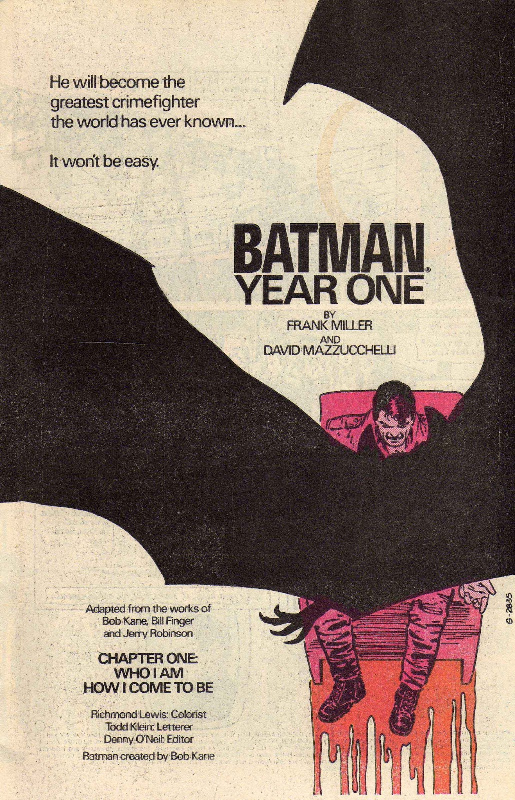 DC Comics of the 1980s: 1986 - Batman - Year One: Chapter One