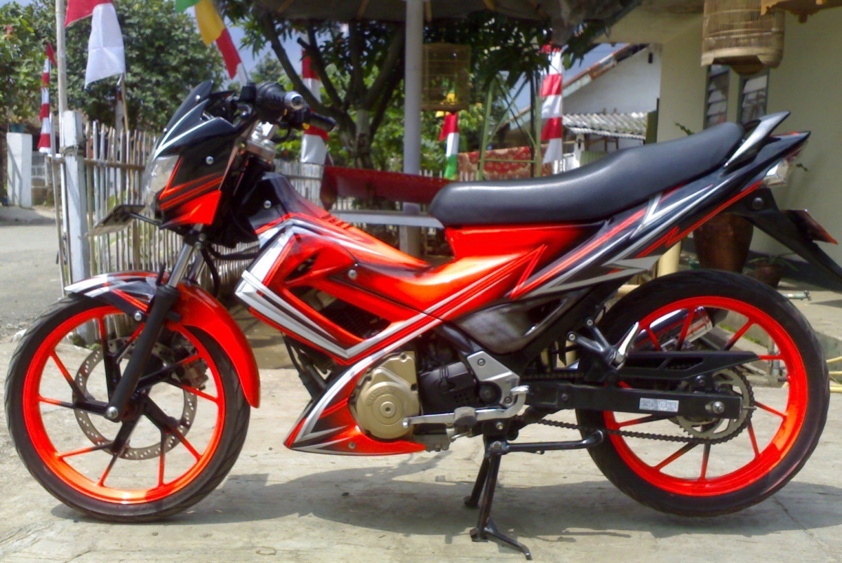 Satria Fu Airbrush Merah Hitam