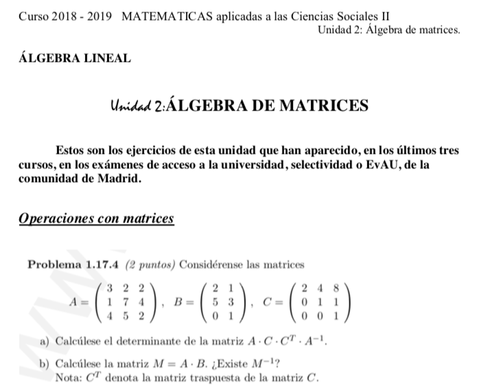 matcs2evau: UNIDAD 2: ÁLGEBRA DE MATRICES