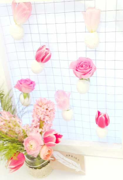 spring hanging flower display frame