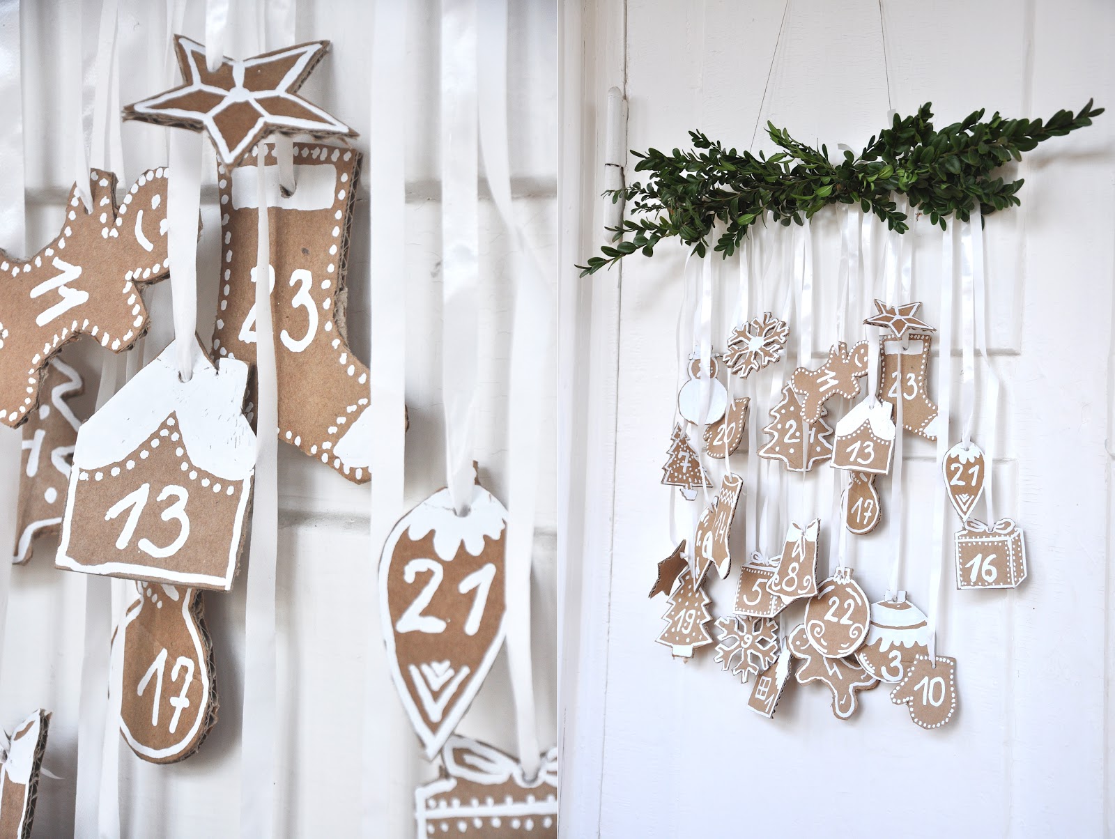 Advento kalendorius iš kartoninės dėžės | Spalvotas Dryžuotas