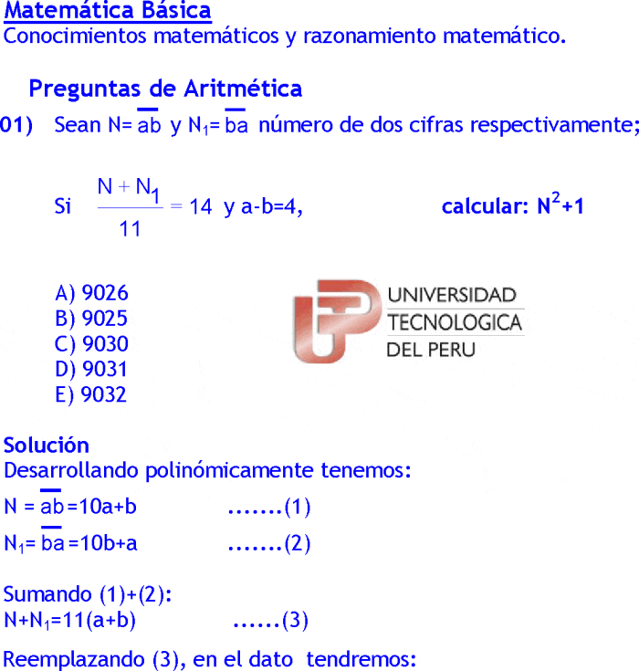 SOLUCIONARIO UTP 2024 2023 EXAMEN ADMISIÓN UNIVERSIDAD TECNOLÓGICA DEL ... SOLUCIONARIO UTP 2024 2023 EXAMEN ADMISIÓN UNIVERSIDAD TECNOLÓGICA DEL ...