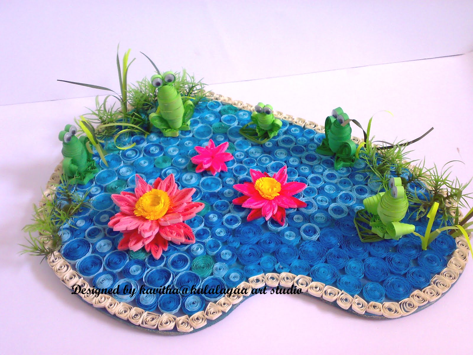 Kalalayaa's Art Stuido: 3D QUILLING-LOTUS POND