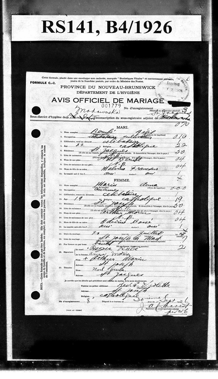 La généalogie de familles de Clair NB, du Haut-Madawaska et de ...