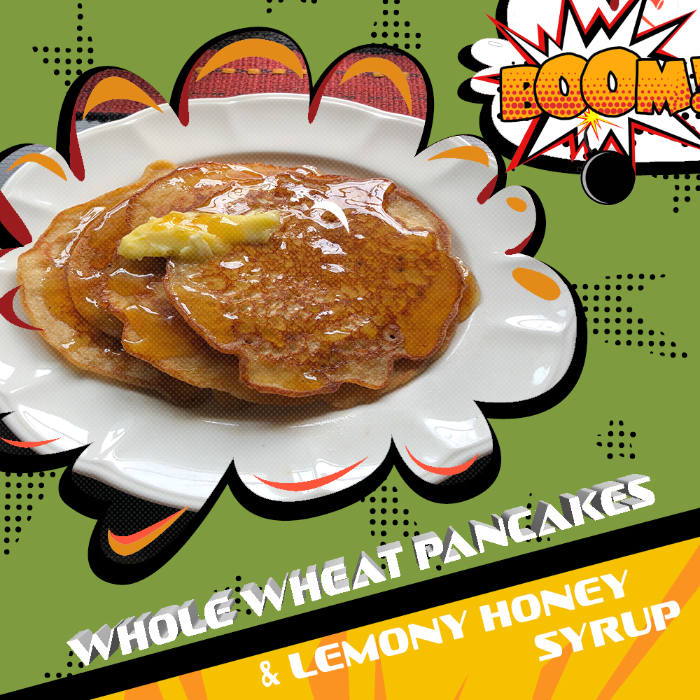 SUNDAY PANCAKES & LEMON HONEY SYRUP