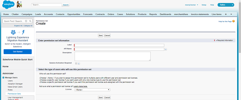 Permission sets in salesforce - SALESFORCE LEARNER