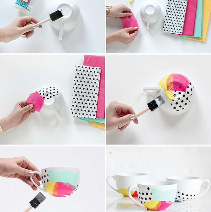 My DIY | Tissue Paper Watercolor Mug | j.a.Molina Creative