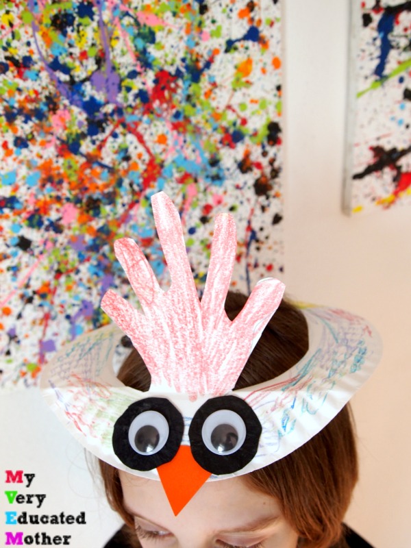 Kids Craft: Rooster Paper Plate Headbands
