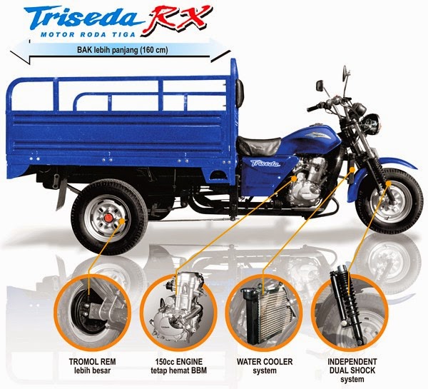 kaisar motor tiga roda, motor tiga roda bak sampah, triseda bak standar ...