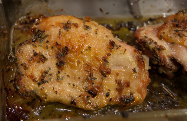 Hippo Flambé: Roasted Cardamom, Oregano and Garlic Chicken Thighs