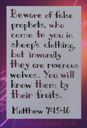 Home Sweet Life: Matthew 7:15-16