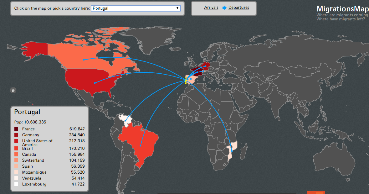 Geofactualidades: Mapa interativo das migrações no mundo