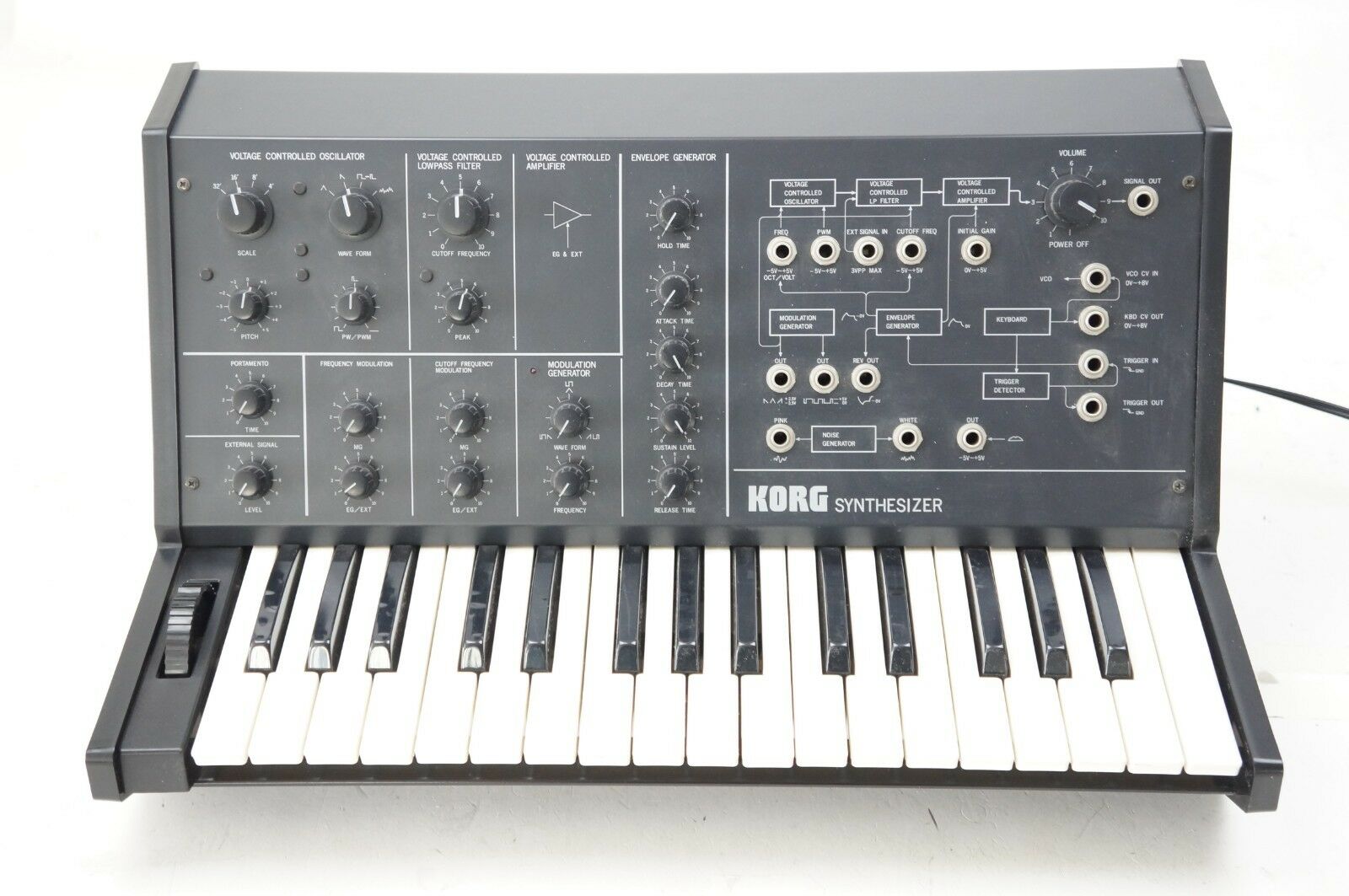 MATRIXSYNTH: KORG MS-10 Vintage Analog Semi-Modular Synthesizer SN 133110