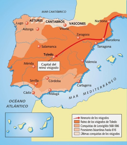 La Fábula del Tiempo: Mapa del reino visigodo de Toledo